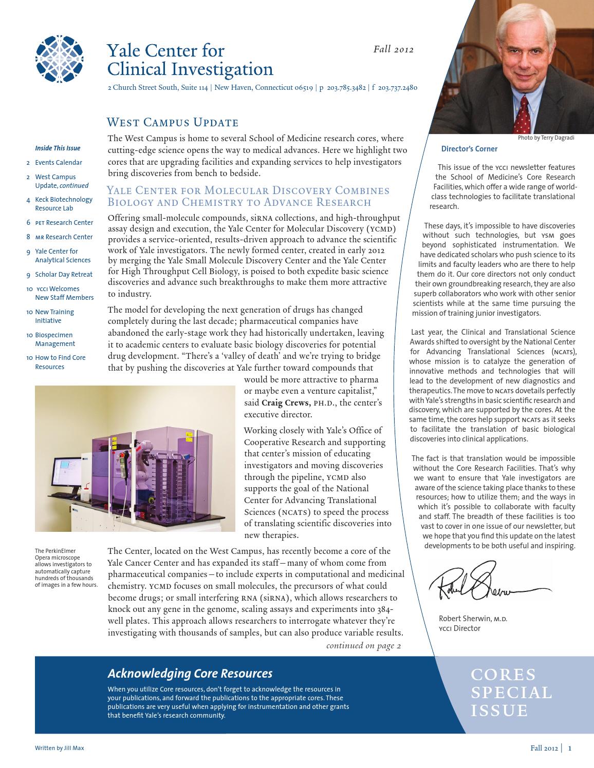 2012 - Fall YCCI Newsletter by Yale School of Medicine - Issuu