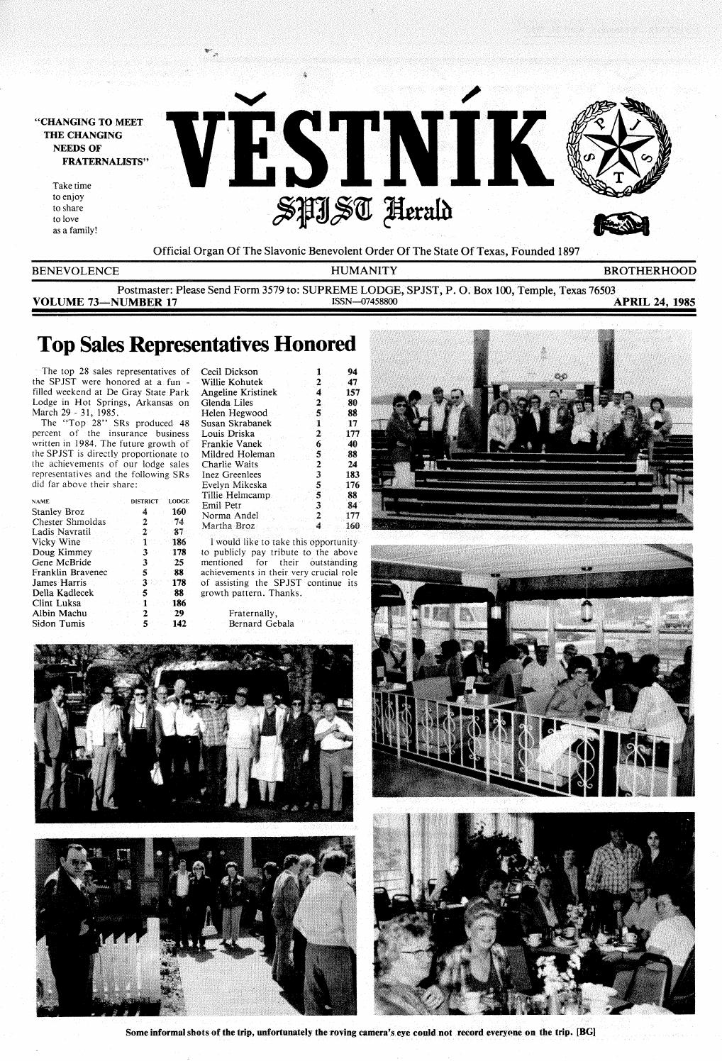 Vestnik 1985 04 24 by SPJST - Issuu