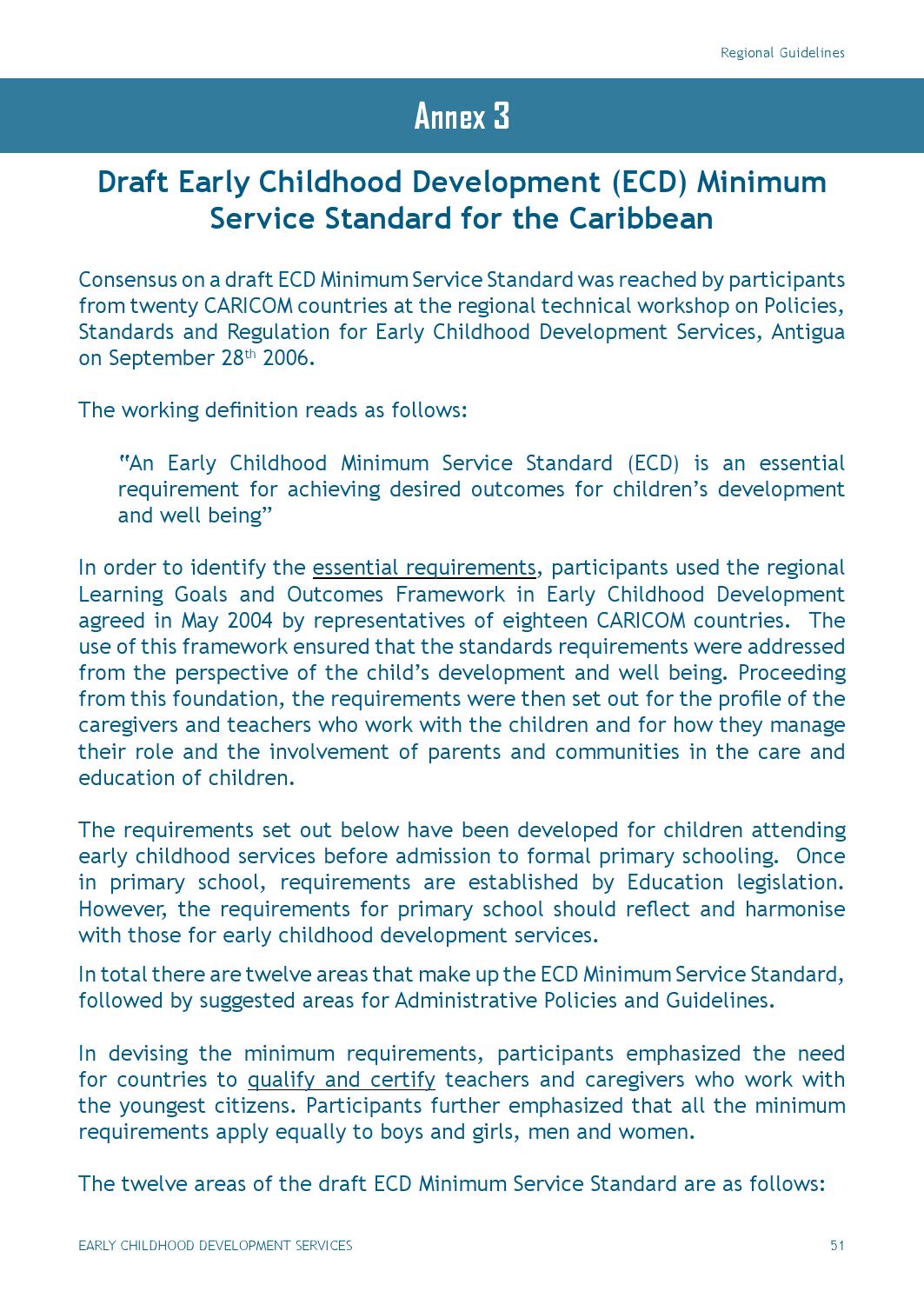 Early Childhood Development Guidelines By Caribbean Community CARICOM 