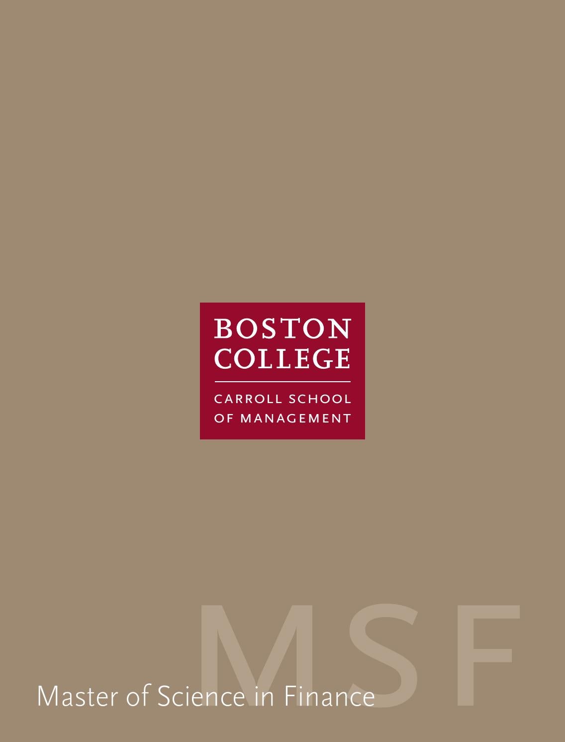 Master of Science in Finance by Boston College - Issuu
