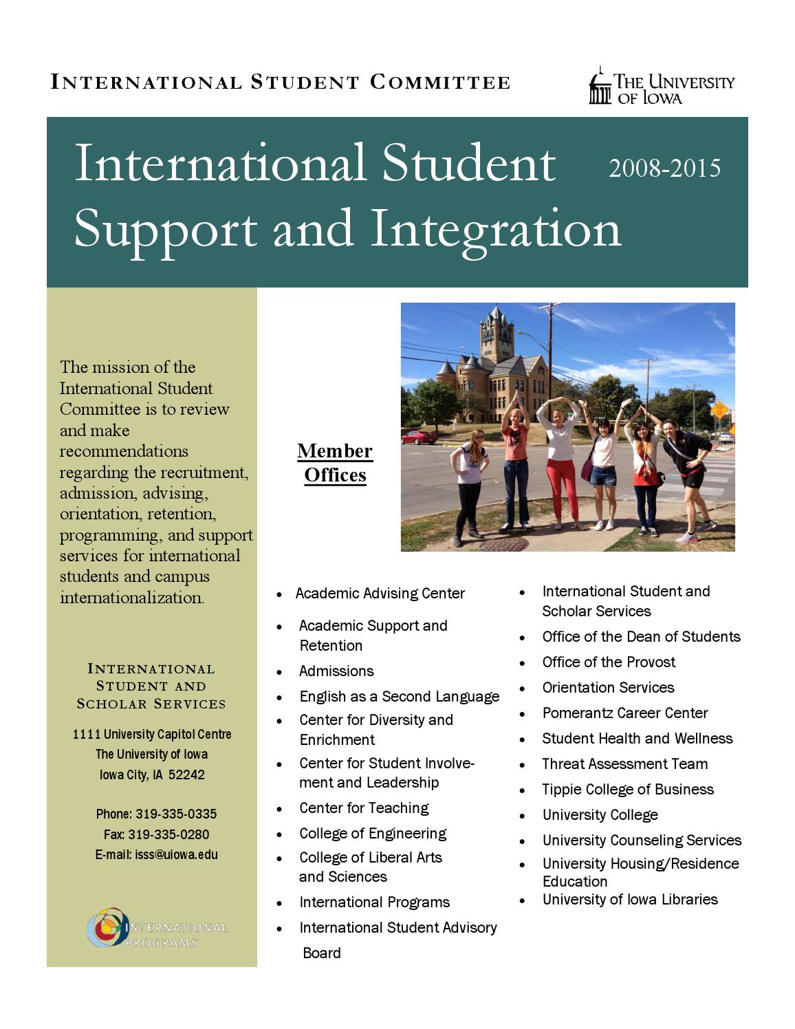 International student support and integration report 2008 2015 by UI ...