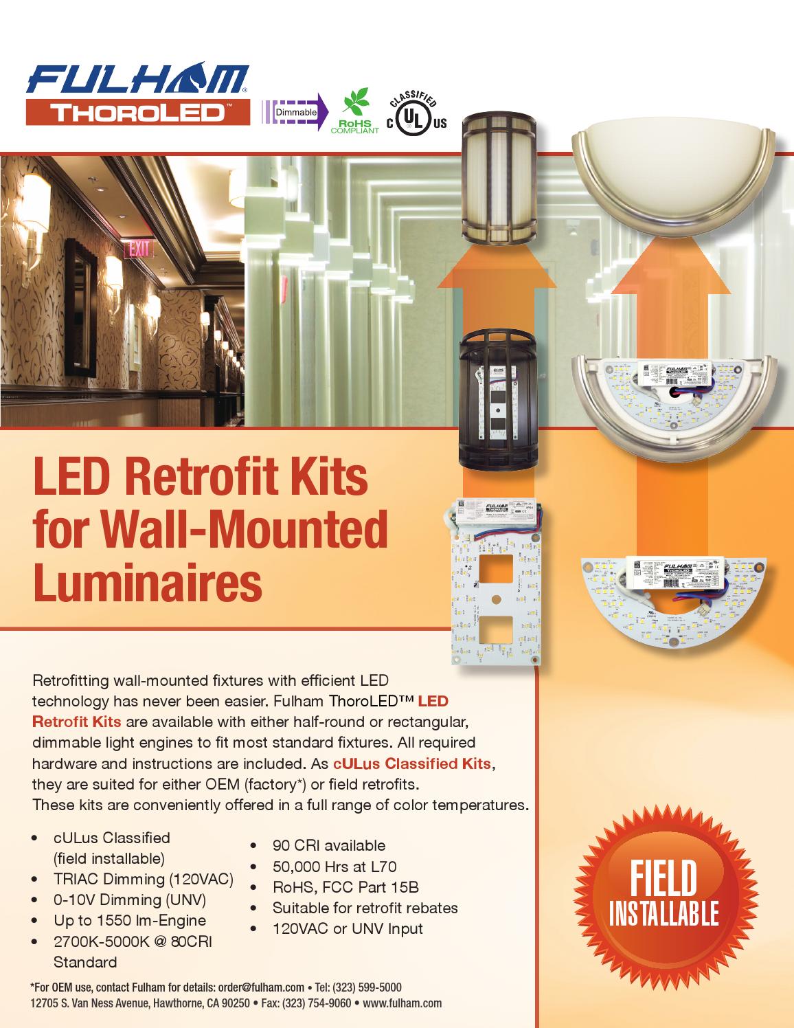 Fulham LED Retrofit Kits for Wall-Mounted Luminaires by Fulham Co., Inc ...
