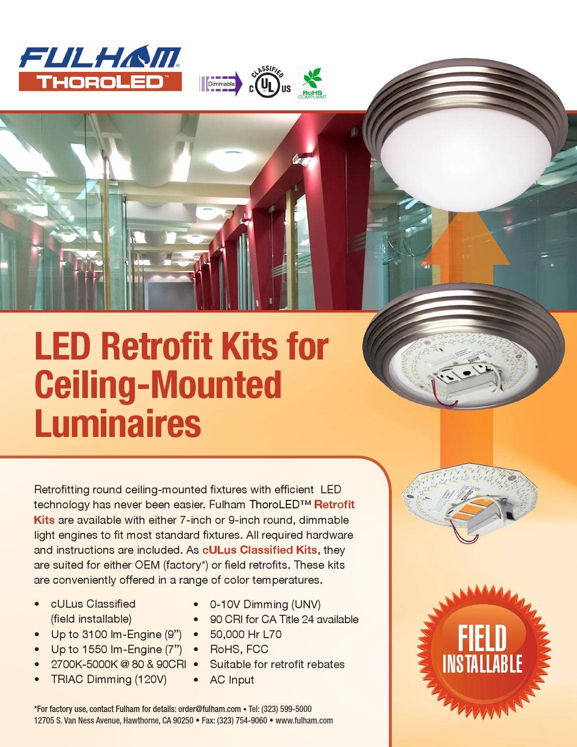 7" + 9" Round LED Retrofit Kits for Ceiling-Mounted Luminaires by ...