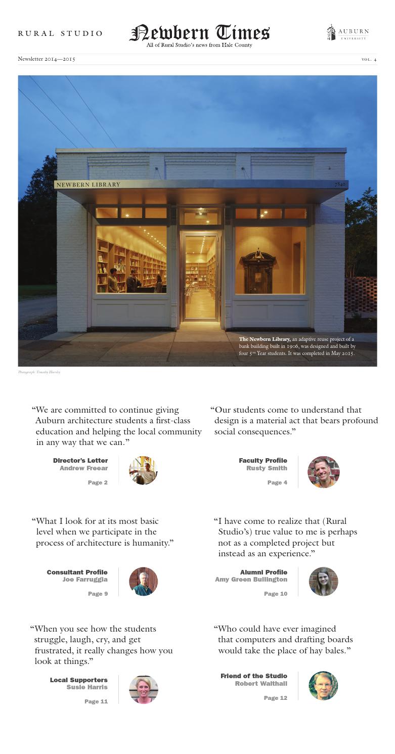 Rural Studio Newsletter 2015 by Rural Studio - Issuu