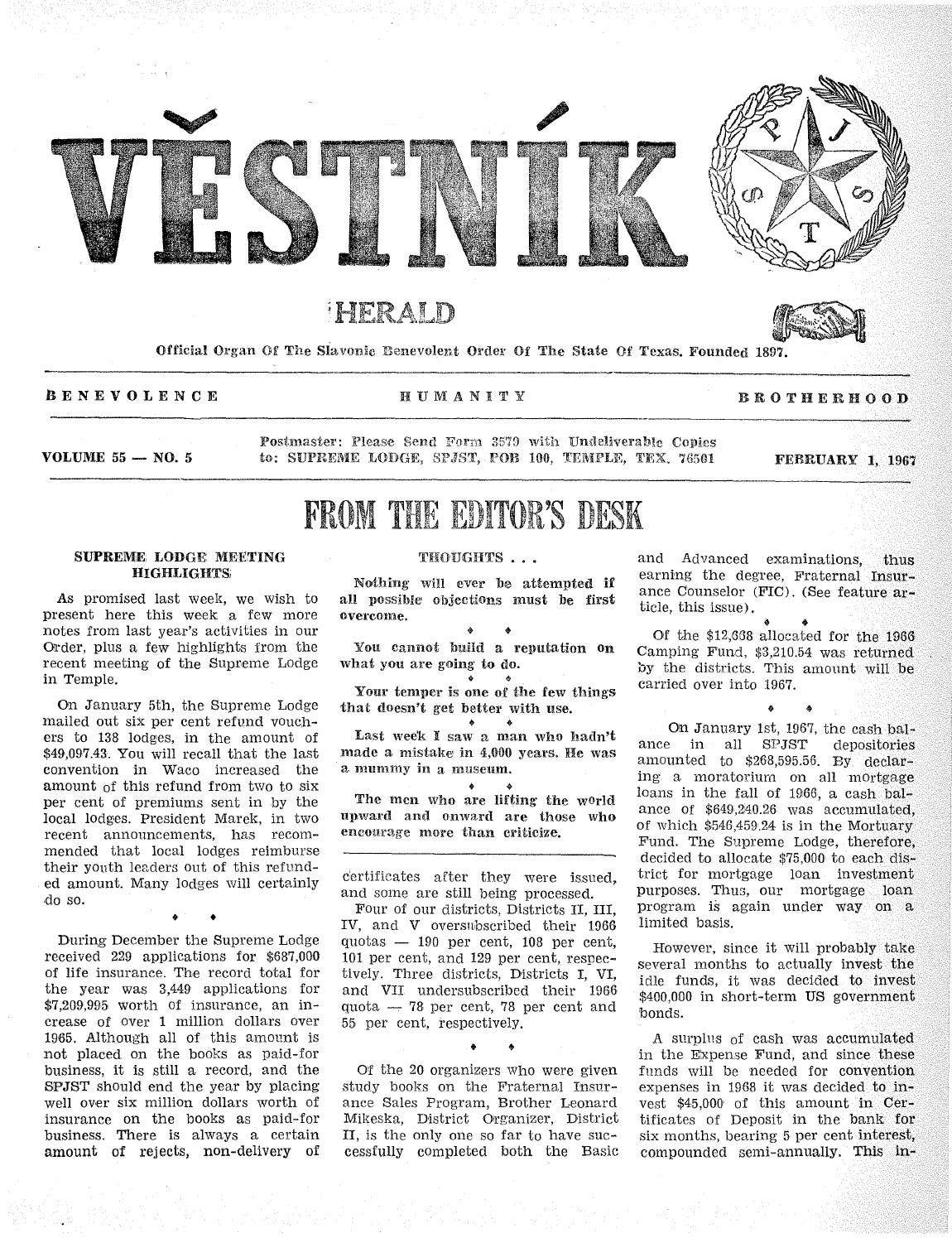 Vestnik 1967 02 01 by SPJST - Issuu