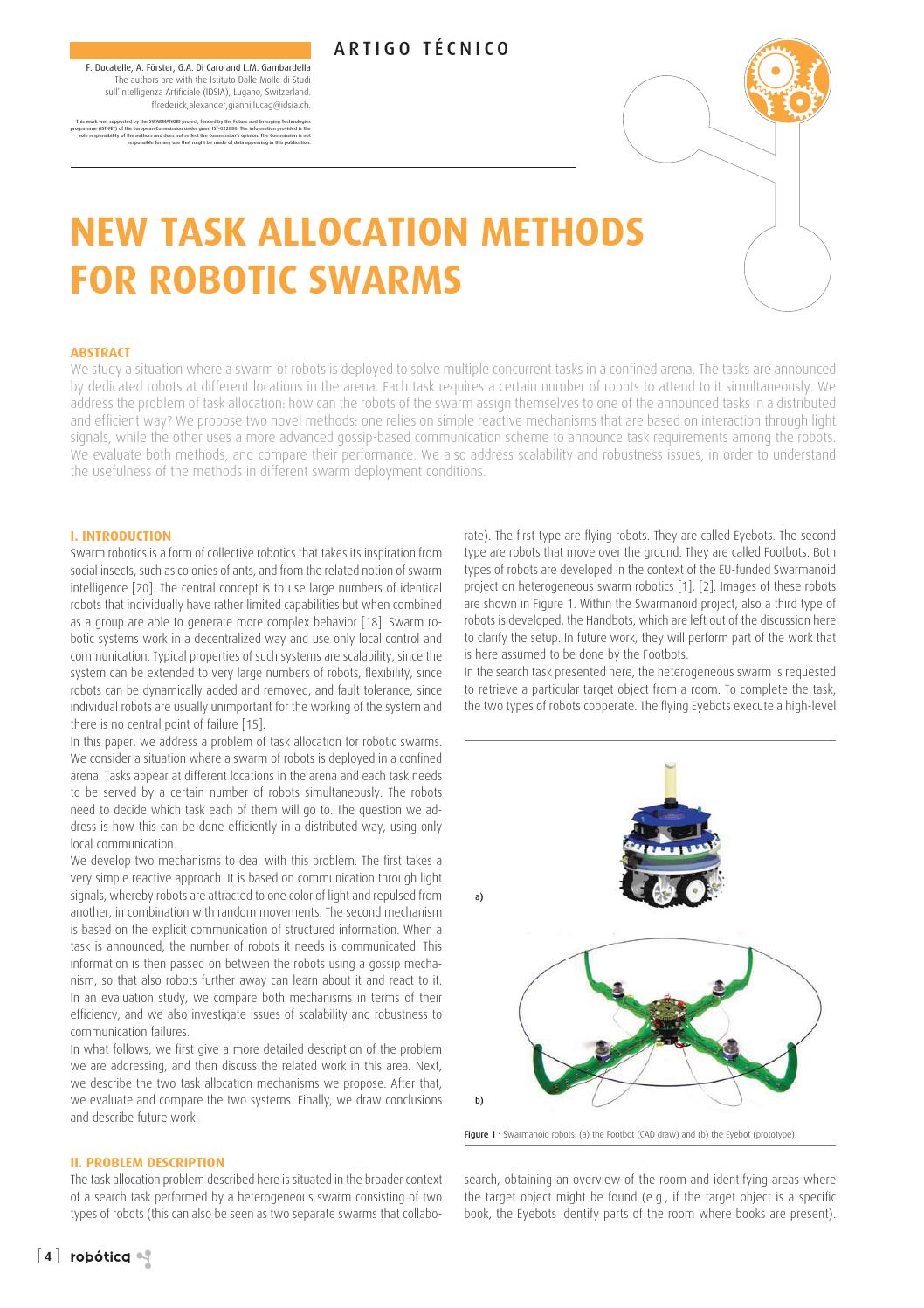 New task allocation methods for robotic swarms by cie - Issuu