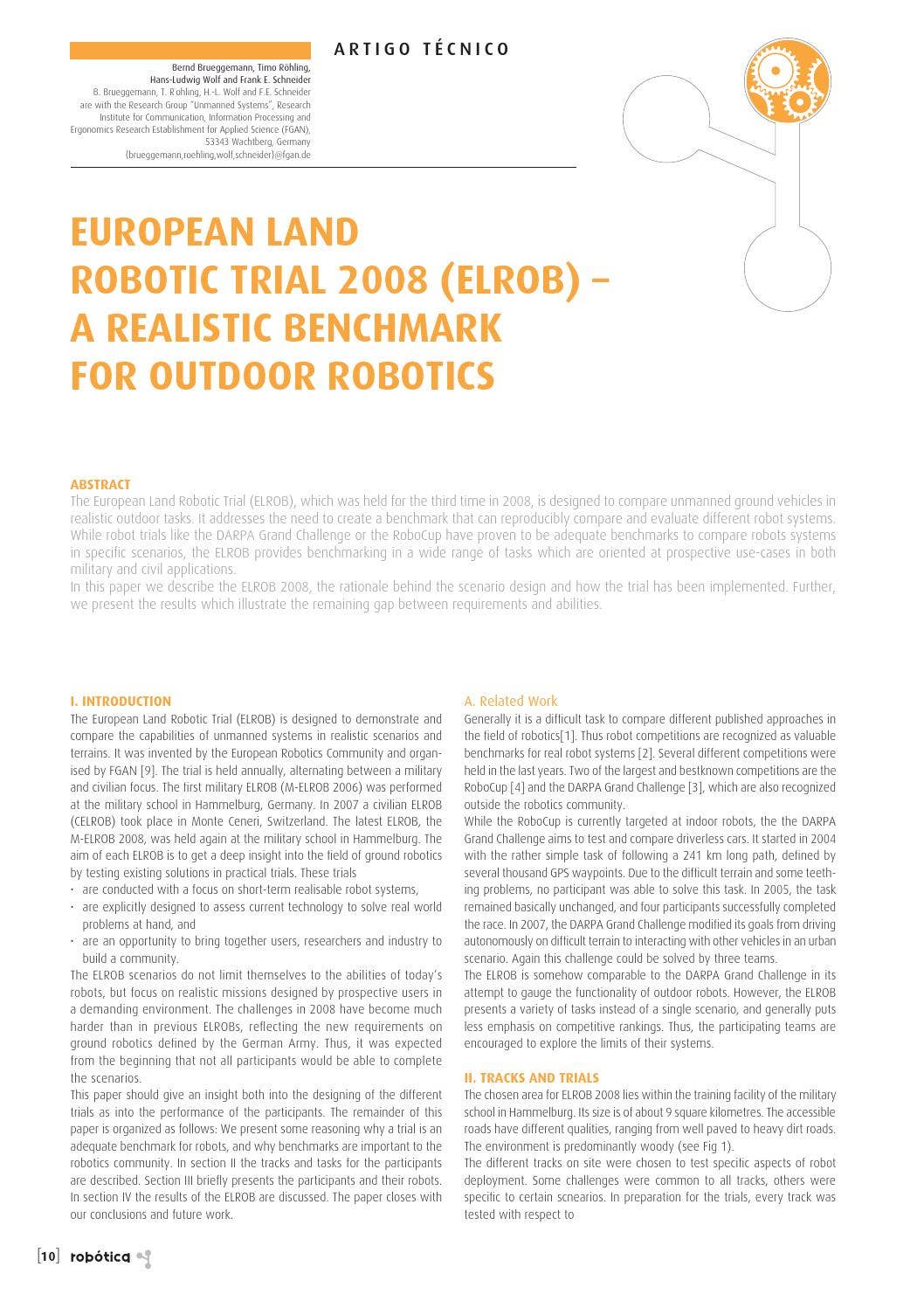 European land robotic trial 2008 (elrob) - a realistic benchmark for ...