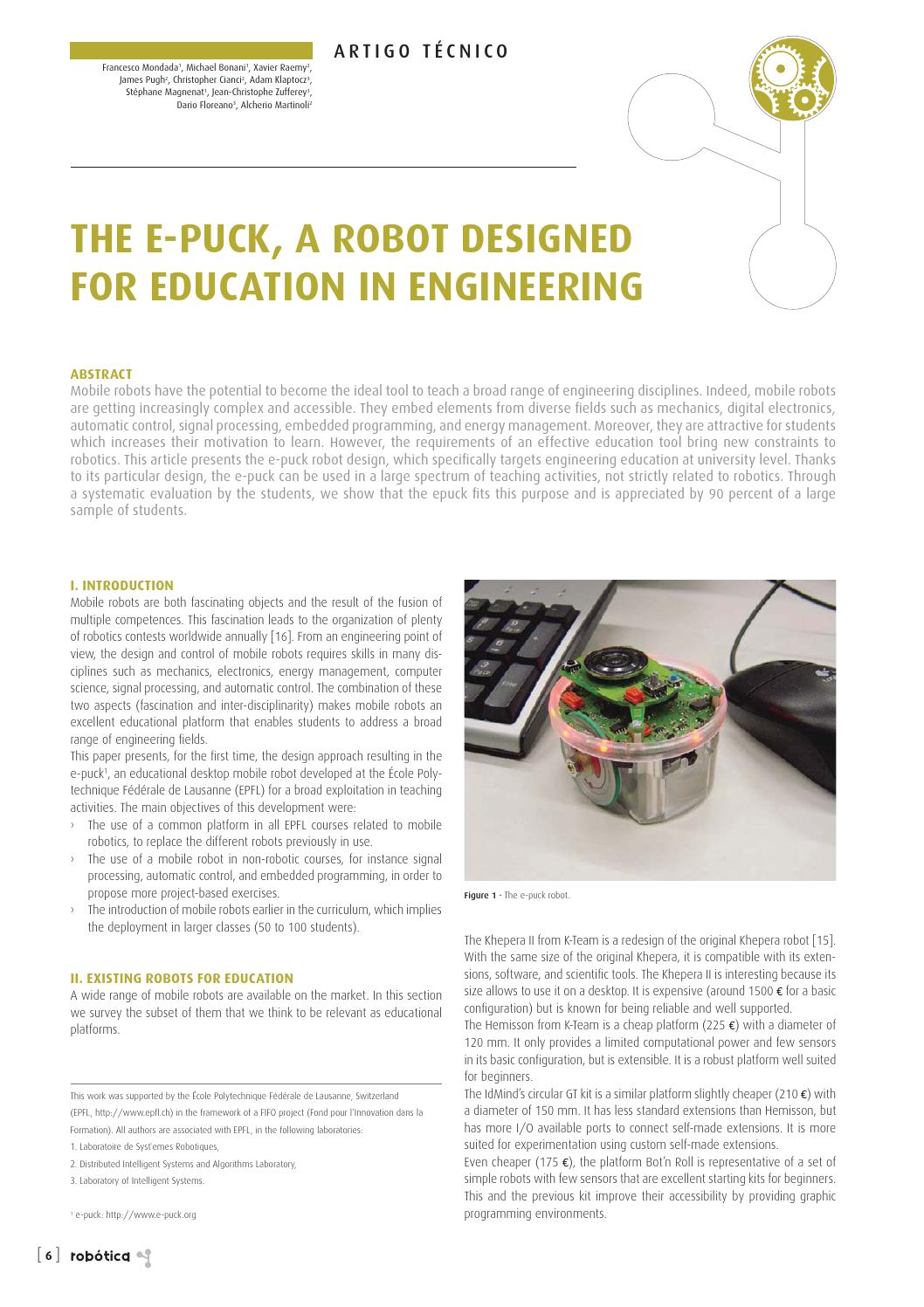 The e-puck, a robot designed for education in engineering by cie - Issuu