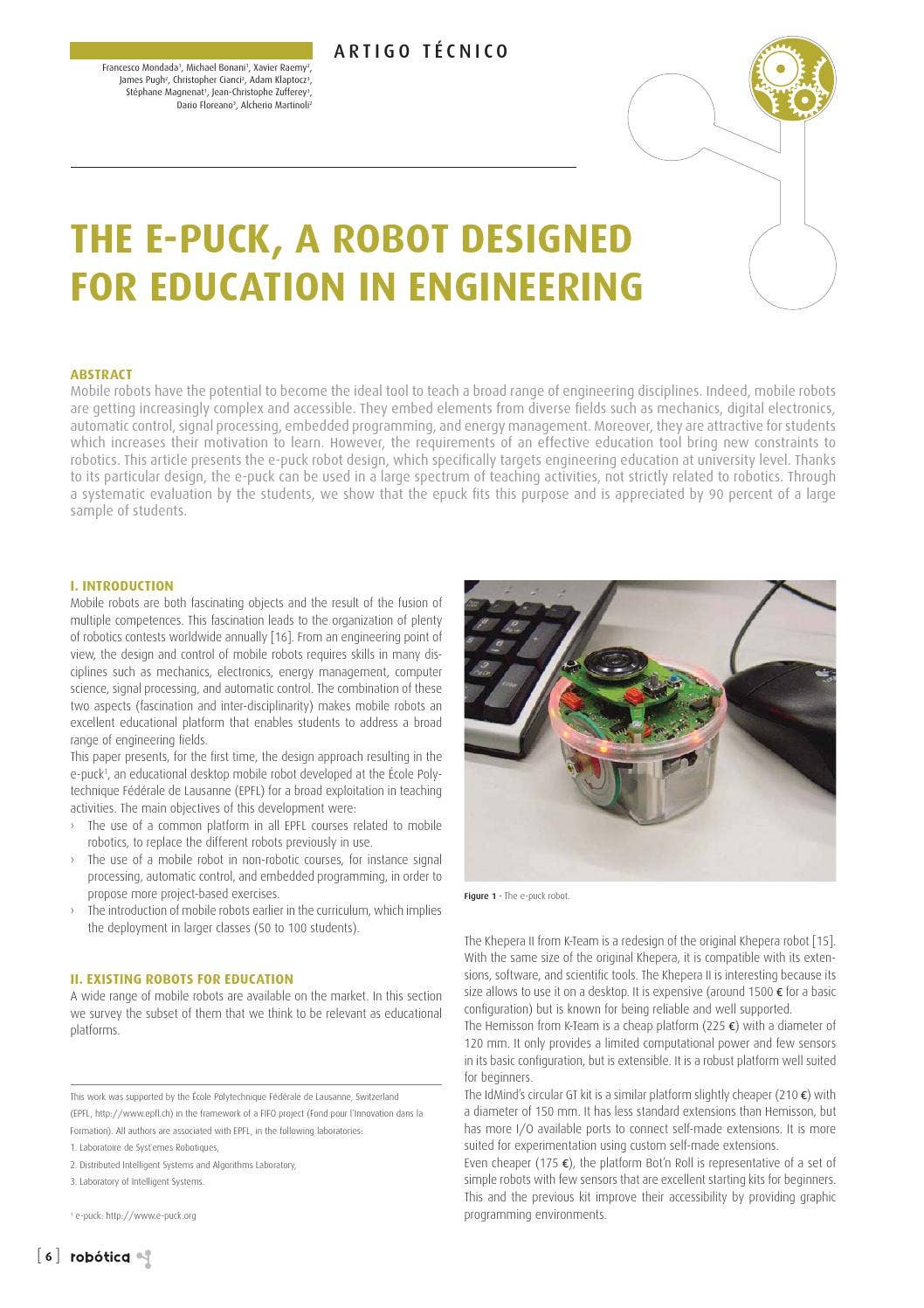 The e-puck, a robot designed for education in engineering by cie - Issuu