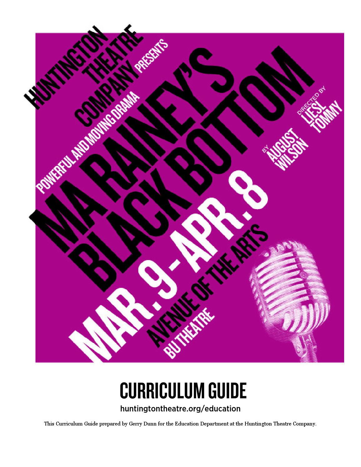 MA RAINEY'S BLACK BOTTOM curriculum guide by Huntington Theatre Company ...