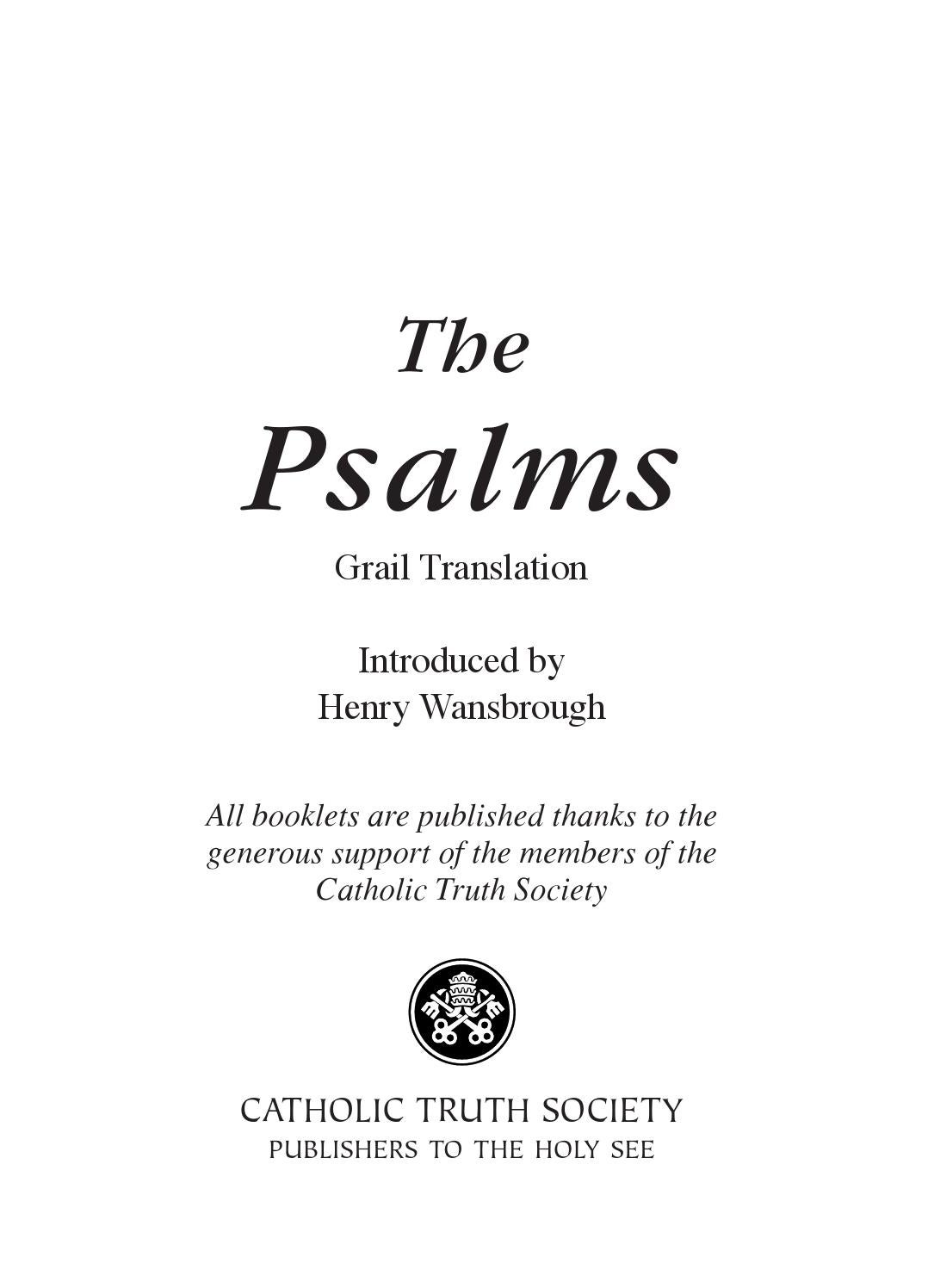 The psalms sample by Catholic Truth Society - Issuu