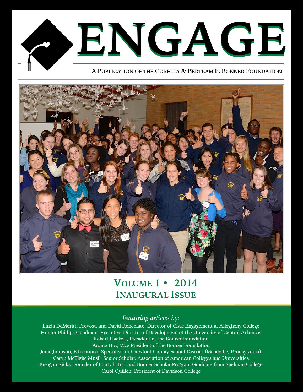 Engage • A Publication of the Bonner Foundation • Volume 1 • 2014 by ...