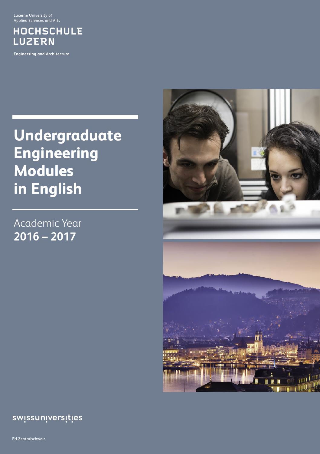 Undergraduate Engineering Modules in English 2016-2017, Hochschule ...