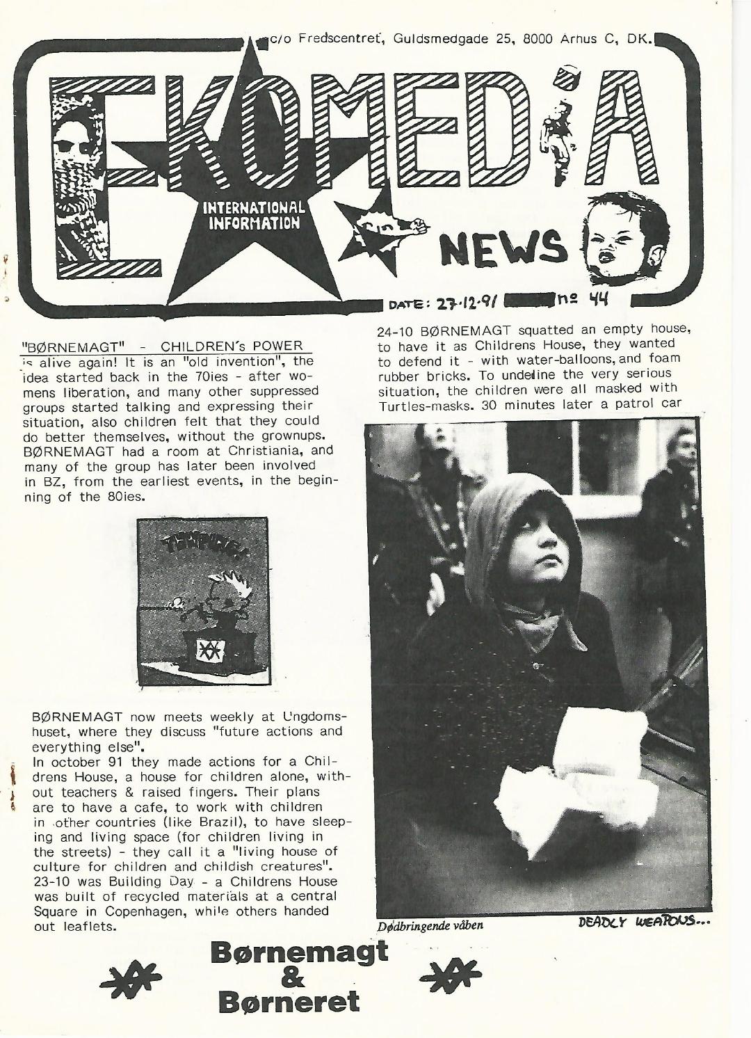Ekomedia News, No. 44, December 27, 1991 by Arm The Spirit - Issuu