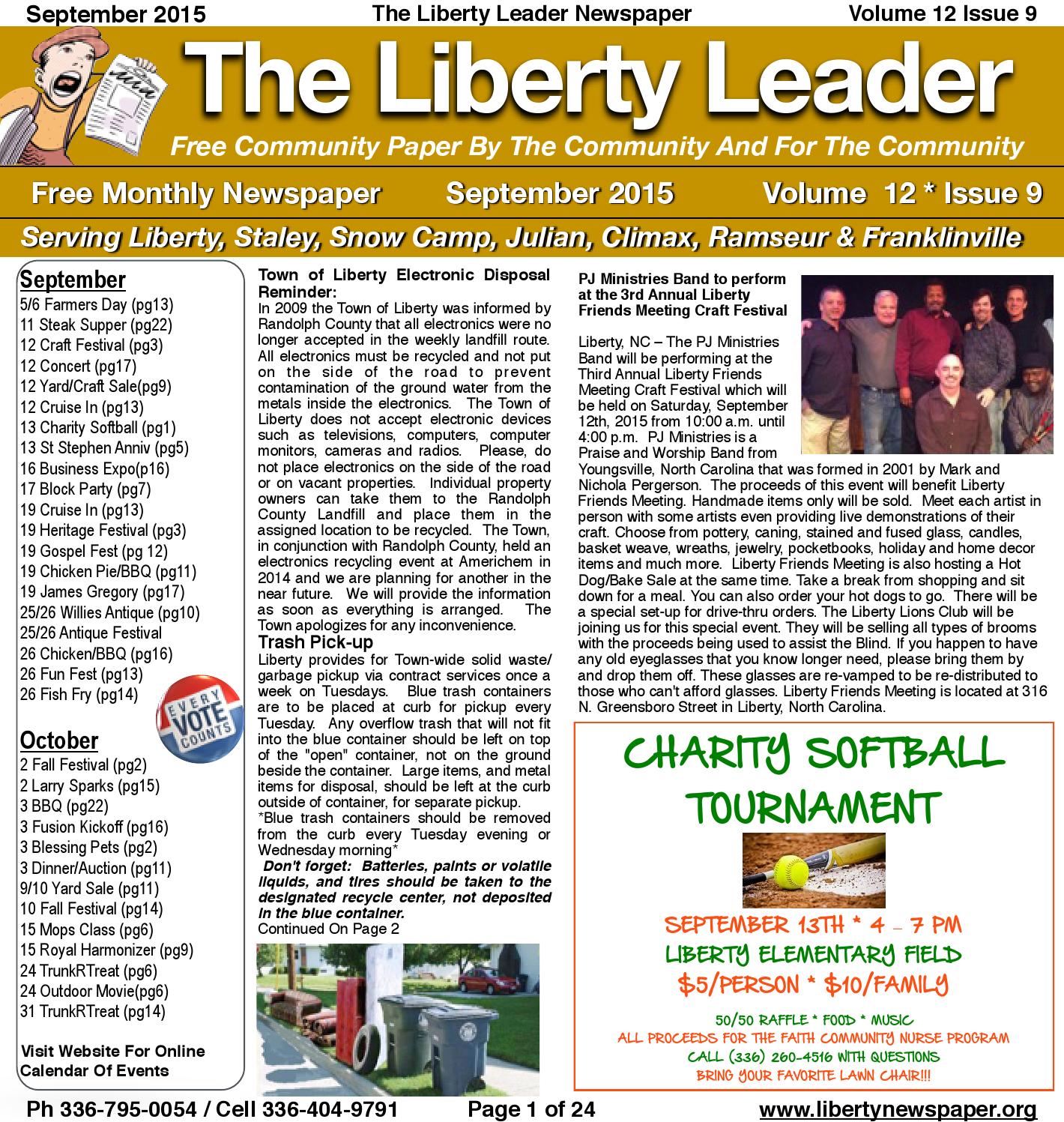 Liberty Leader Newspaper Sept 2015 by Kevin Bowman - Issuu