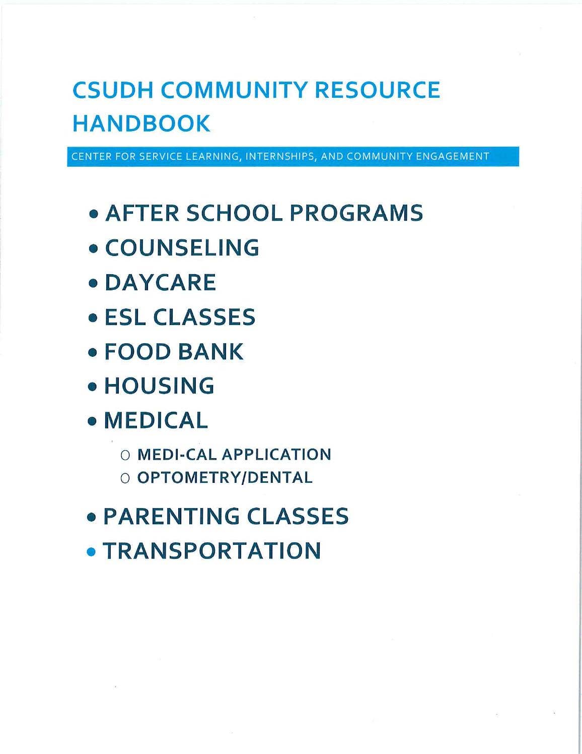 CSUDH Community Resource Handbook by Cheryl McKnight - Issuu