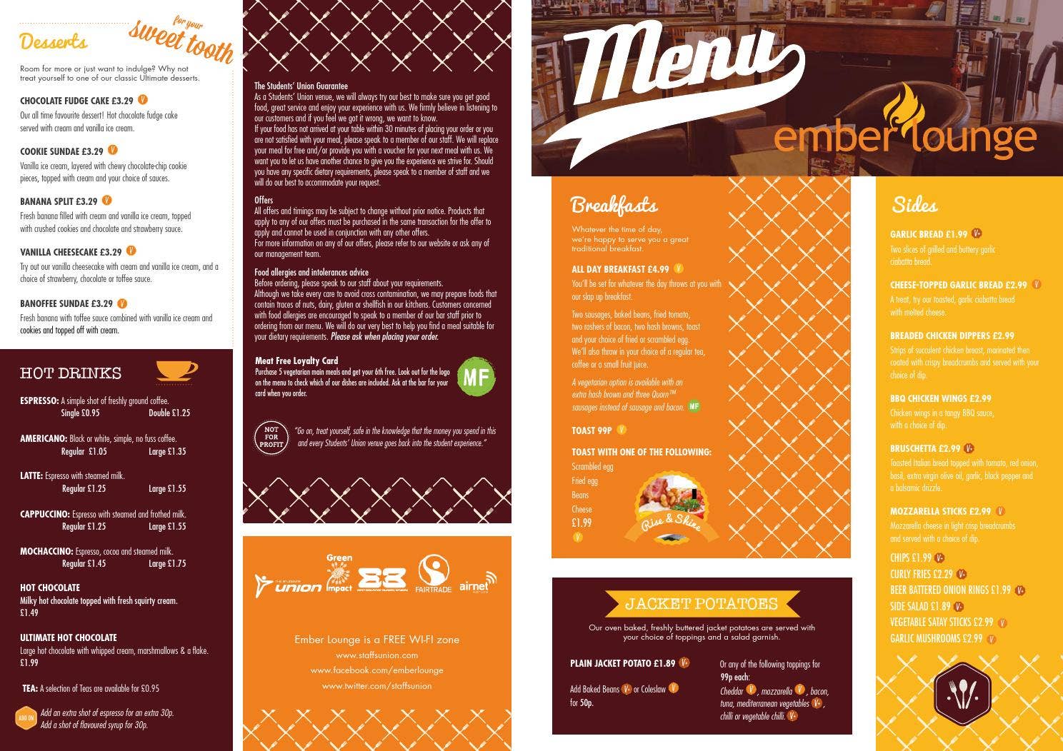 Ember Lounge Menu 2016 by Staffs Union - Issuu
