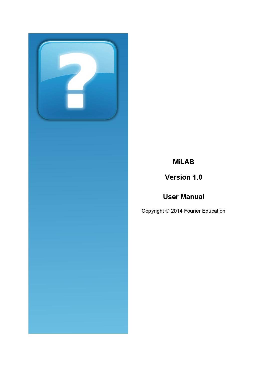 MiLAB Desktop Manual by Fourier Education - Issuu
