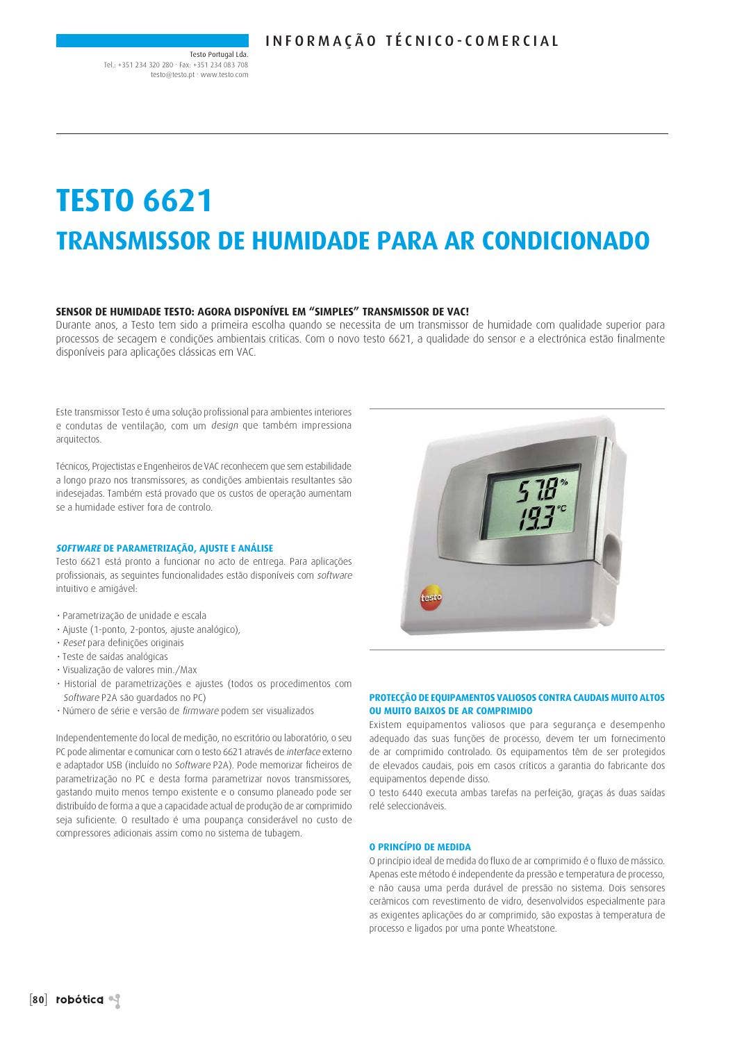 TESTO 6621: Transmissor de humidade para ar condicionado by cie - Issuu