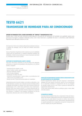 TESTO 6621: Transmissor de humidade para ar condicionado by cie - Issuu