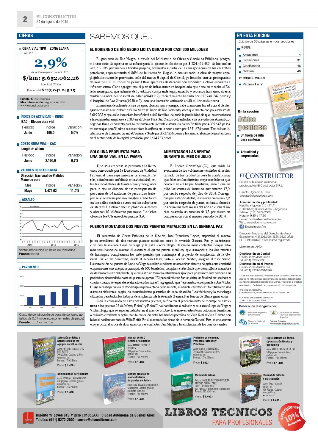 El Constructor 24/08/2015 - N° 5010 Año 115 by ELCO Editores - Issuu
