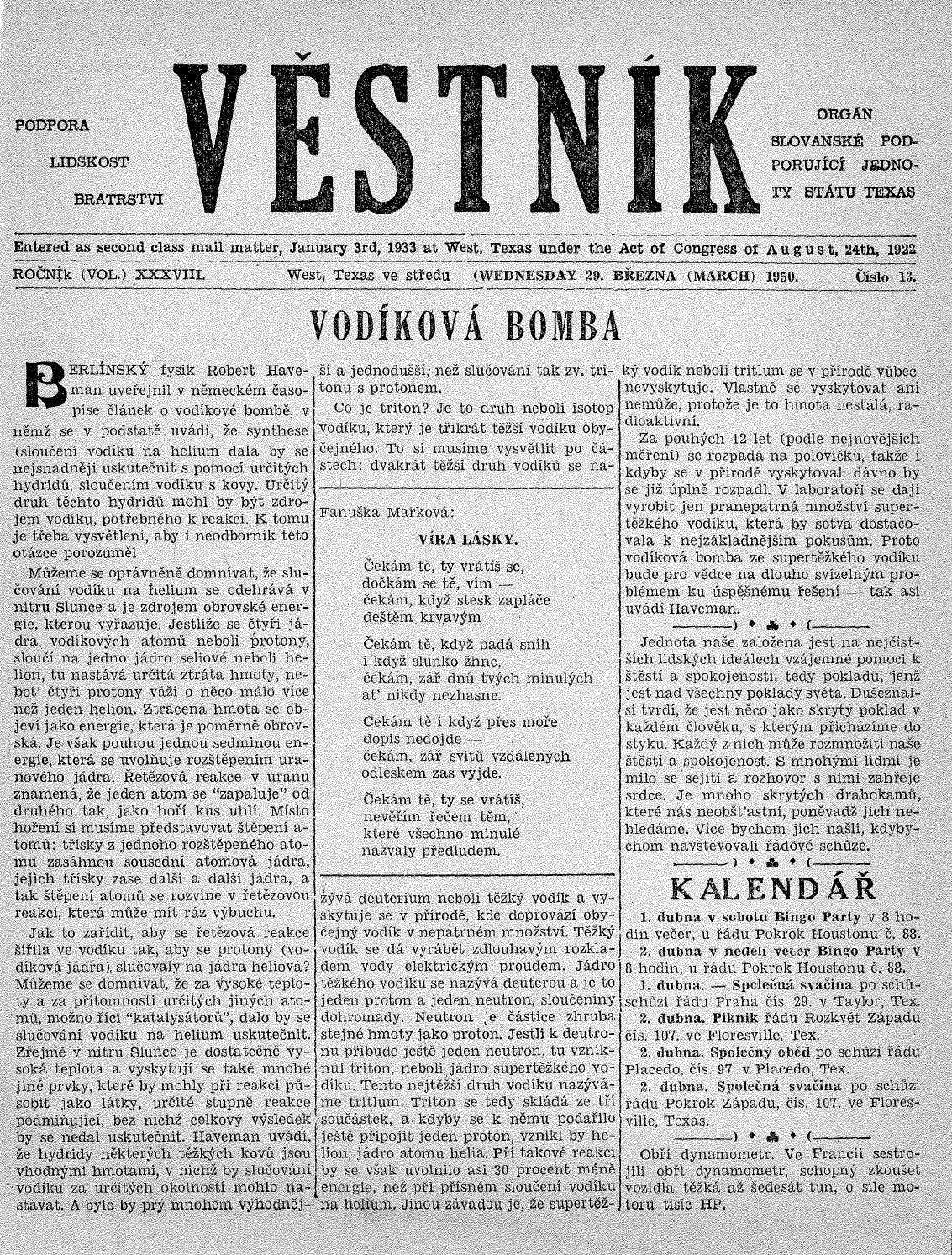 Vestnik 1950 03 29 by SPJST - Issuu
