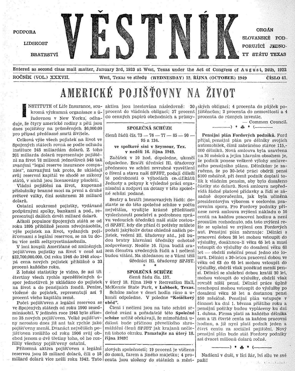 Vestnik 1949 10 12 by SPJST - Issuu
