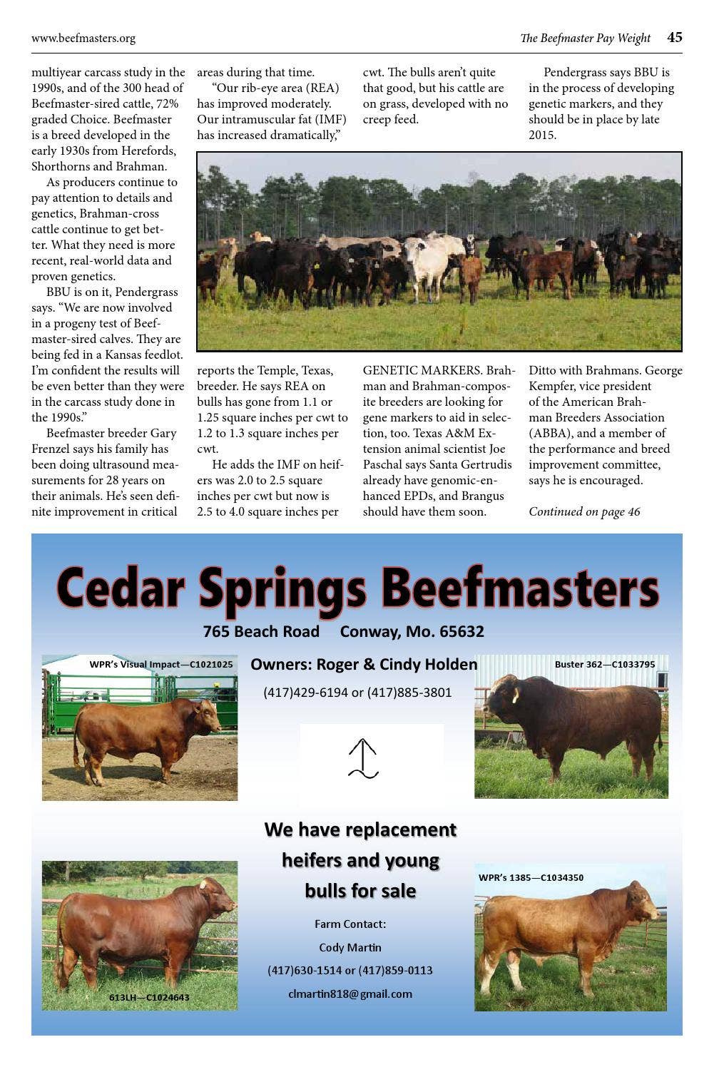 The Beefmaster Pay Weight - Fall 2015 by Beefmaster Breeders United - Issuu