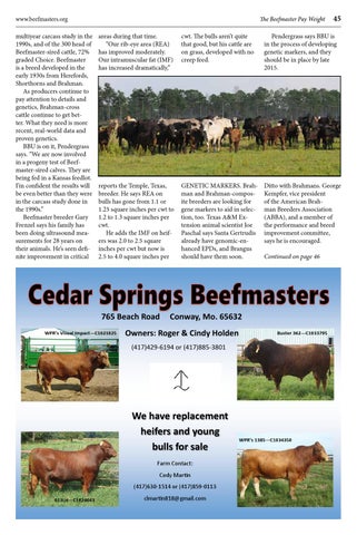 The Beefmaster Pay Weight - Fall 2015 by Beefmaster Breeders United - Issuu