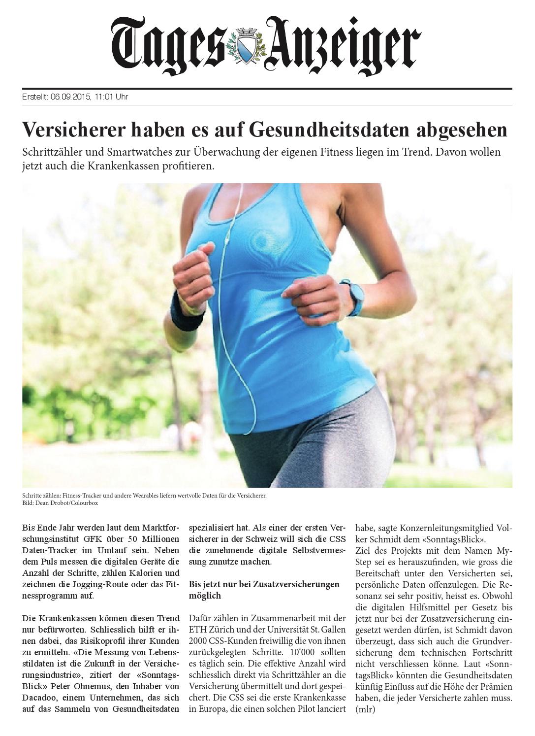 Tages Anzeiger - 2015 - Gesundheit dacadoo by dacadoo - Issuu