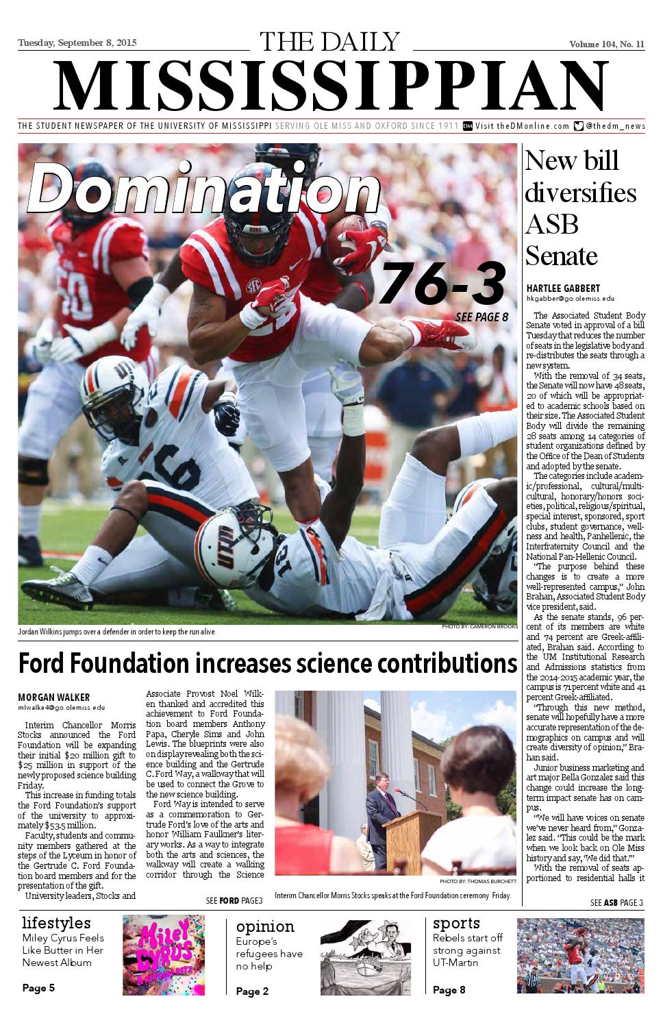 The Daily Mississippian - September 8, 2015 by The Daily Mississippian ...