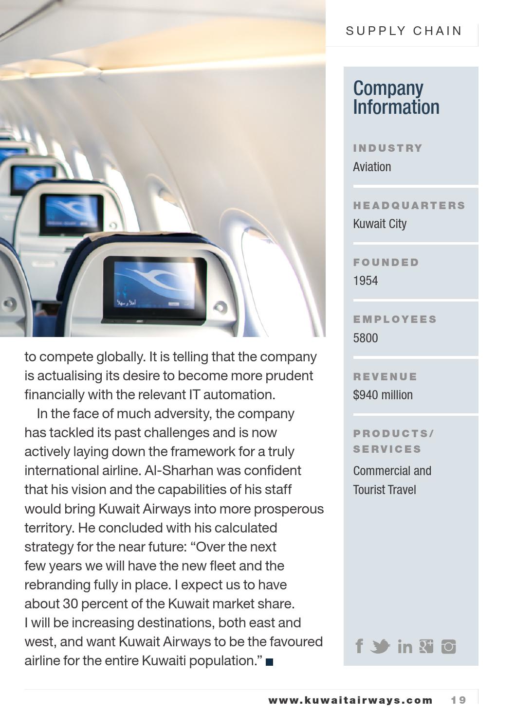 Kuwait Airways Brochure - August 2015 by Supply Chain Digital - Issuu