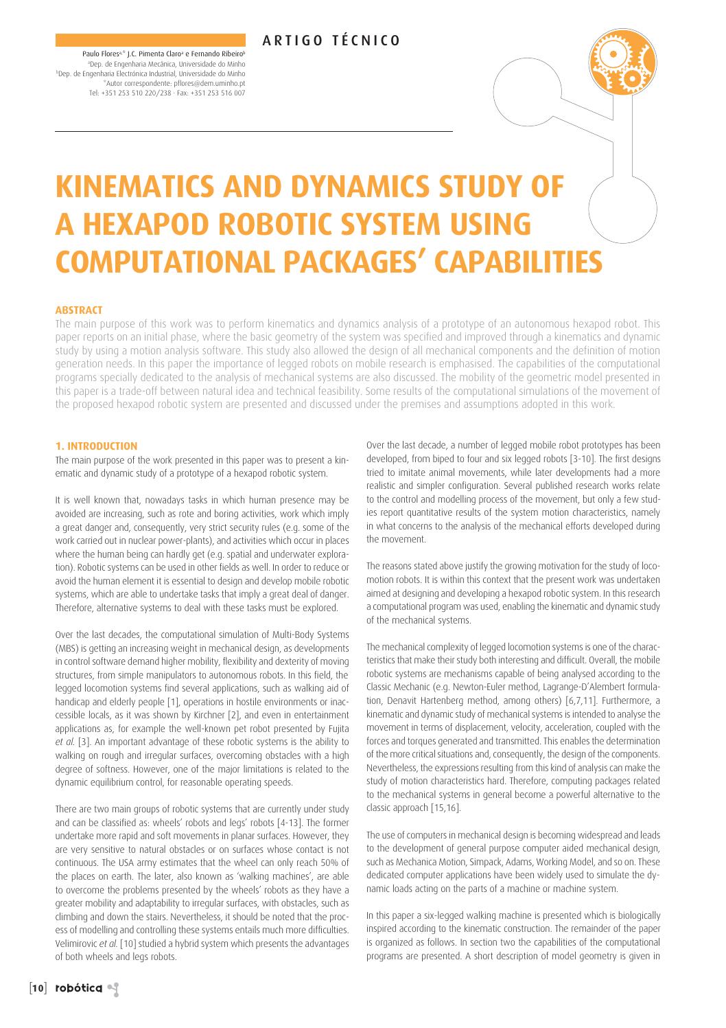 Kinematics and dynamics study of a hexapod robotic system using ...