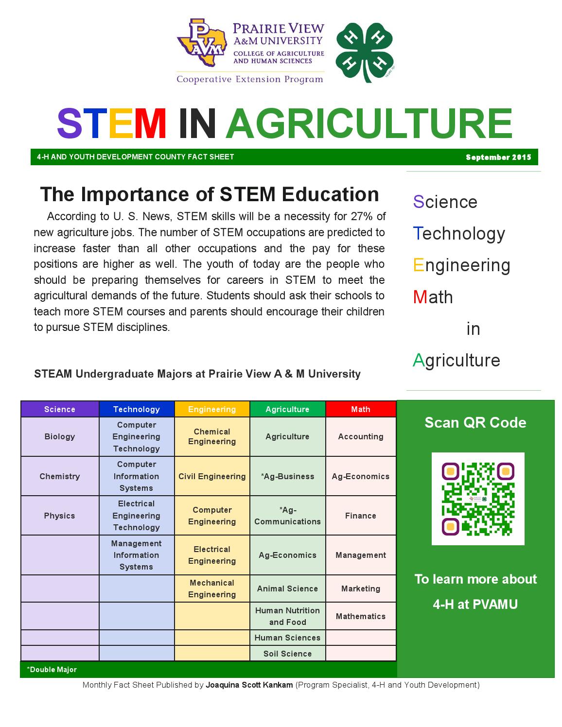 STEM in Agriculture by PVAMUCAHS - Issuu