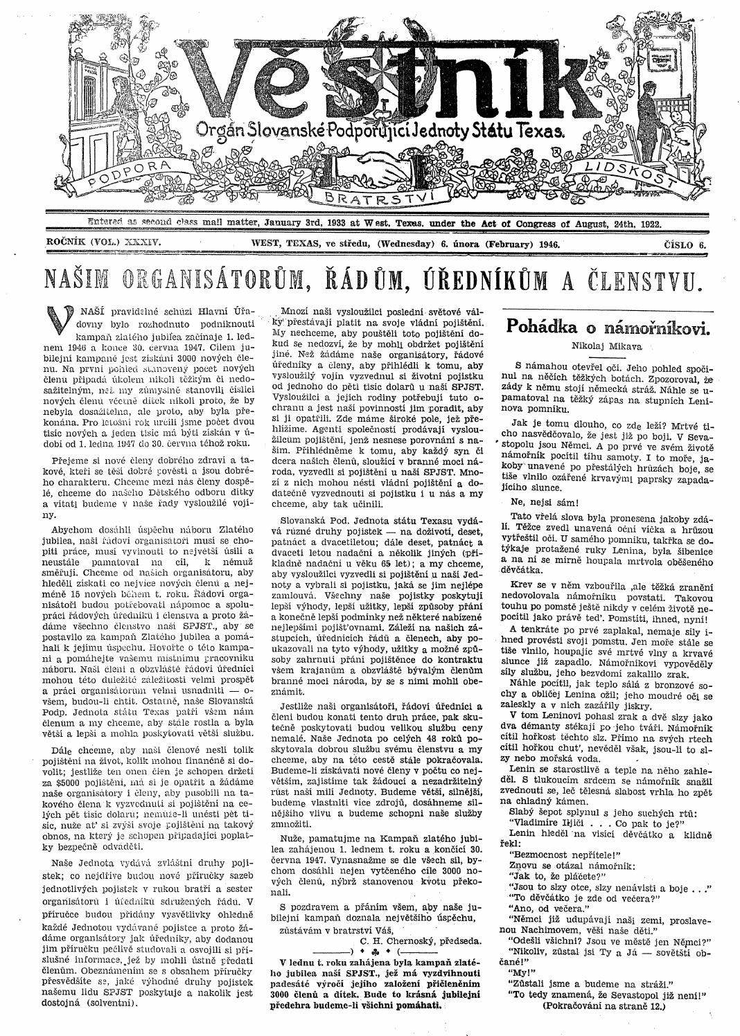 Vestnik 1946 02 06 by SPJST - Issuu