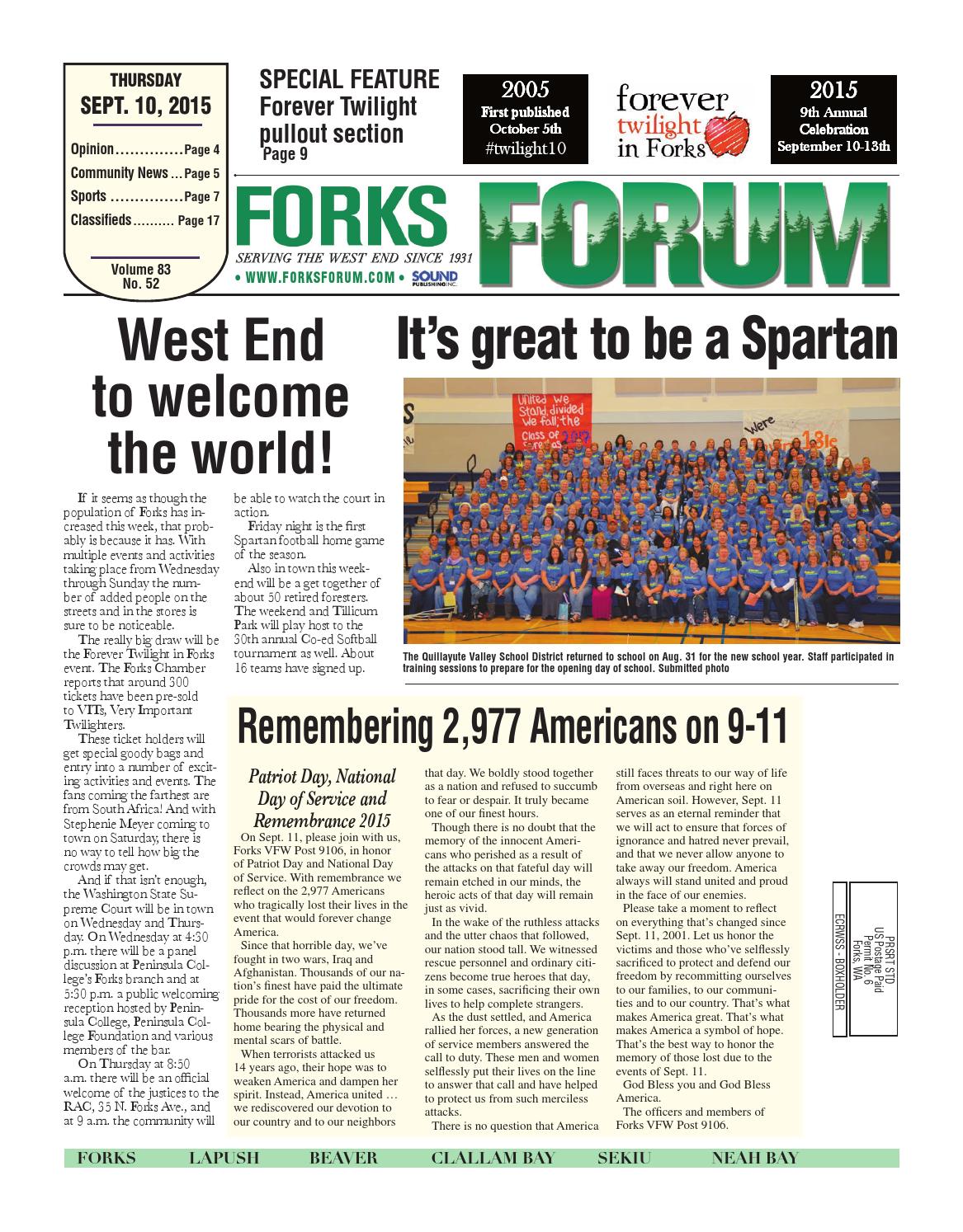 Forks Forum, September 10, 2015 by Sound Publishing - Issuu