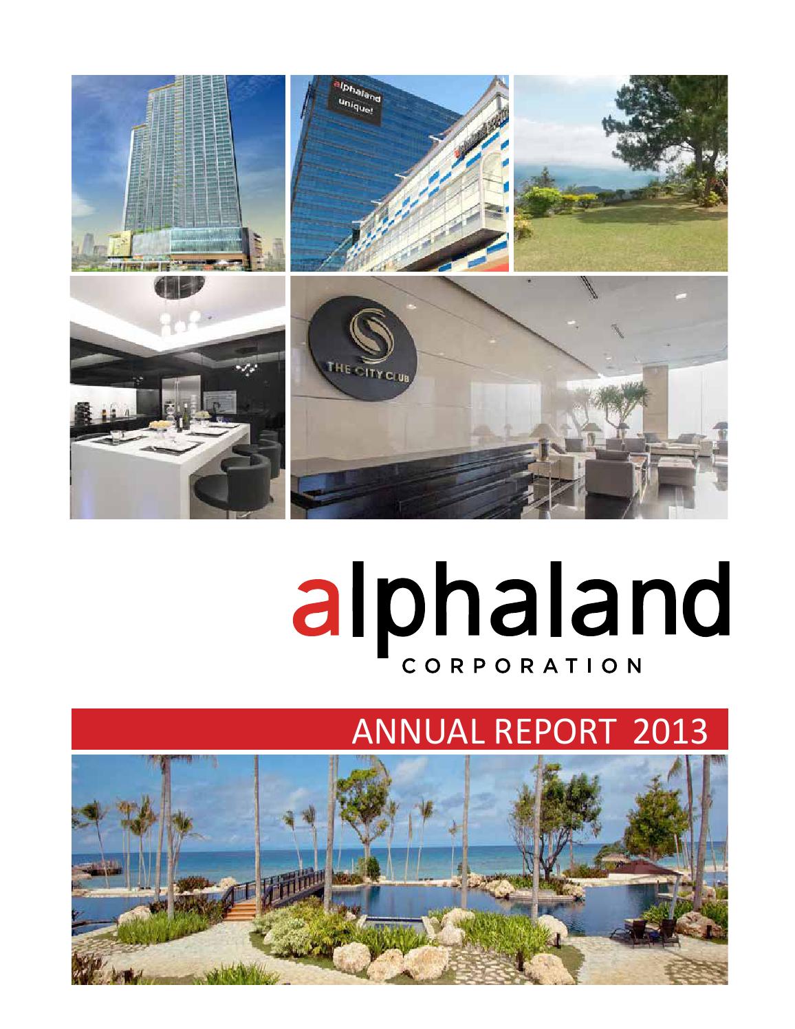 Alphaland Annual Report 2013 by Alphaland Corporate Communications - Issuu