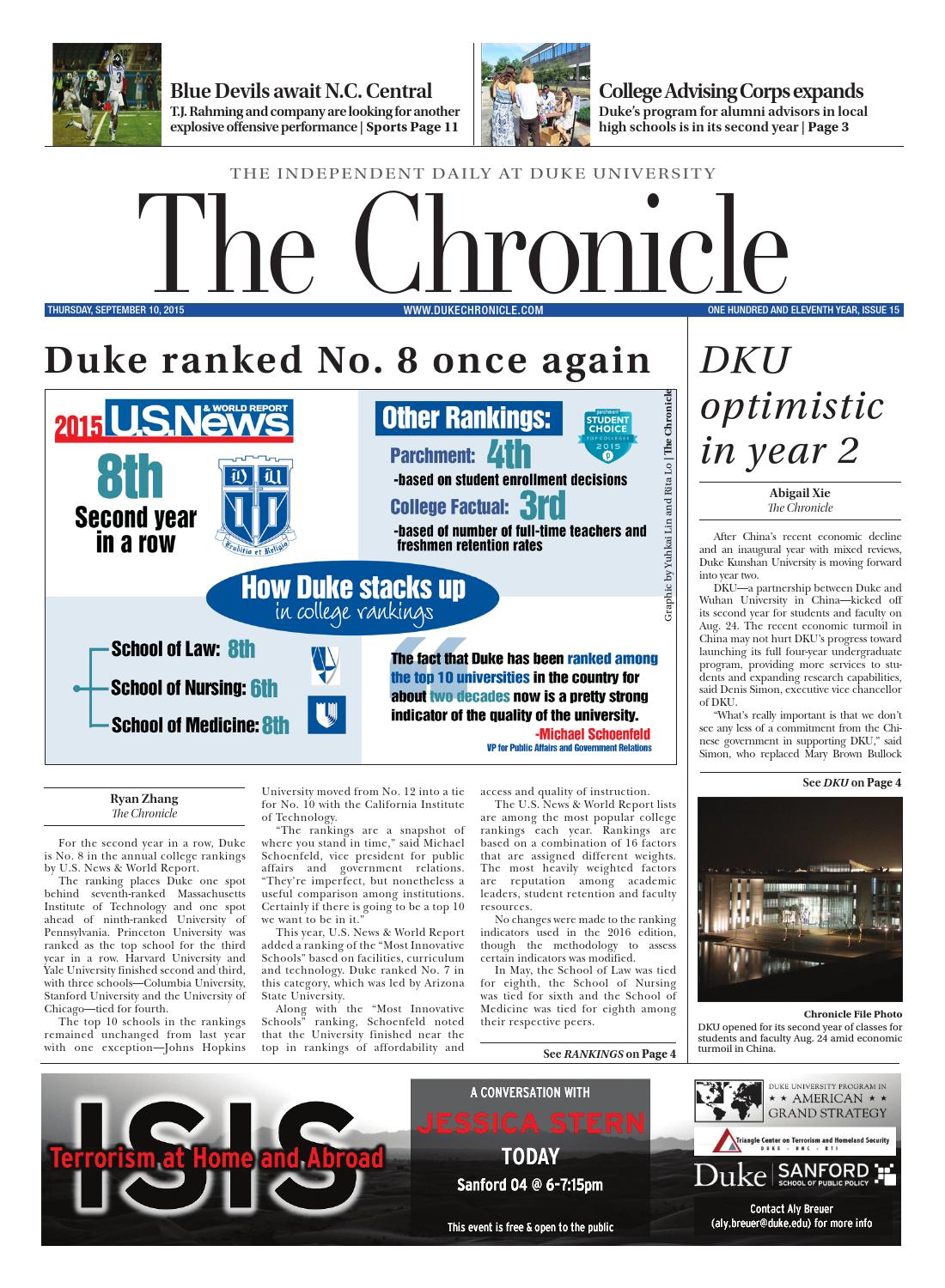 September 10, 2015 by Duke Chronicle - Issuu
