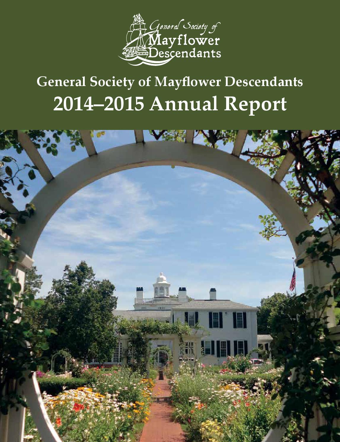 GSMD 2014 - 2015 Annual Report by The Mayflower Society - Issuu
