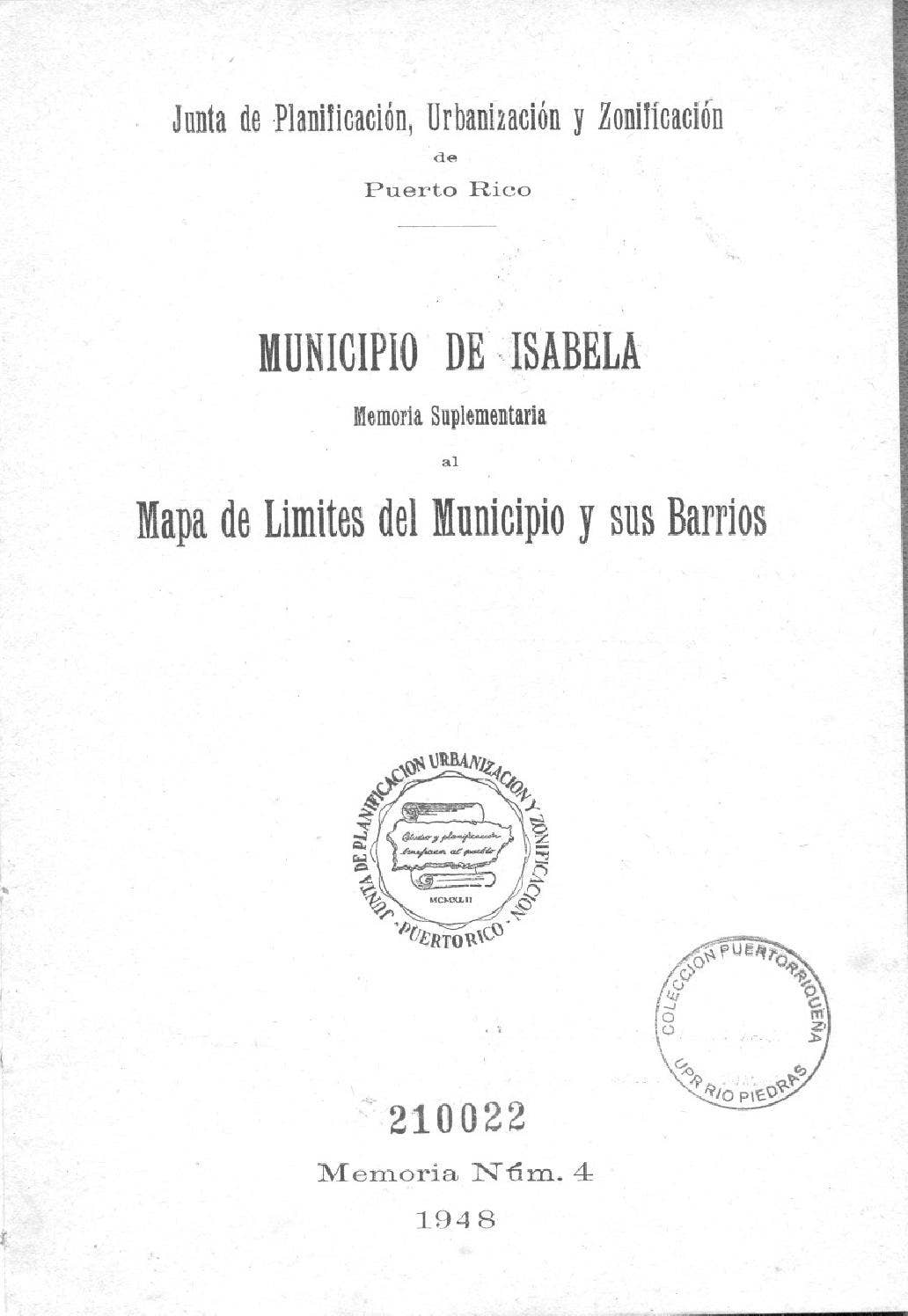 Municipio de Isabela - Memoria suplementaria al Mapa de límites del ...