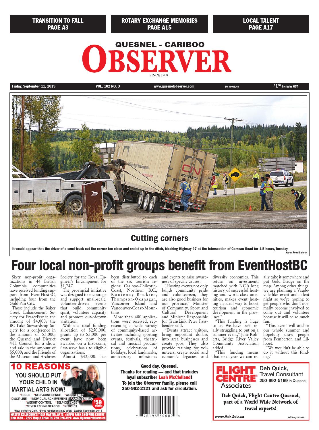 Quesnel Cariboo Observer, September 11, 2015 by Black Press Media Group ...