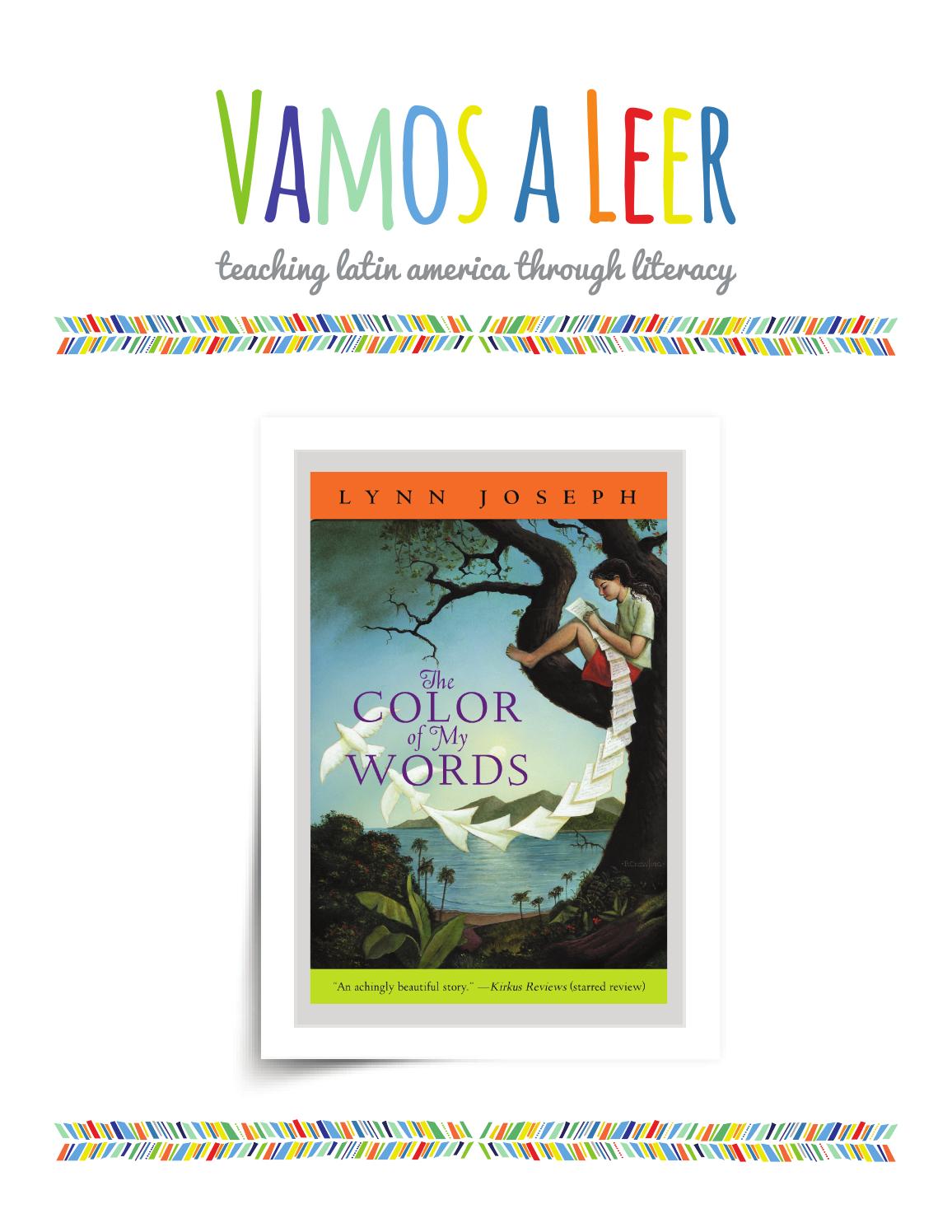 Educator's Guide: The Color of My Words by Lynn Joseph by UNMLAII - Issuu