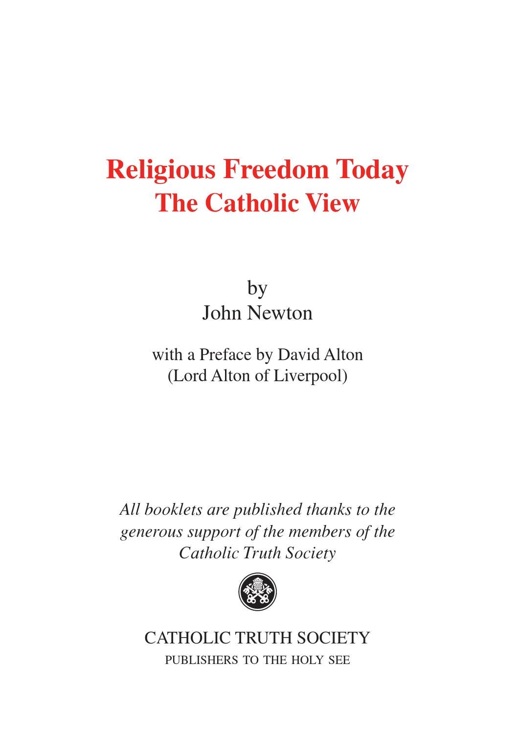 Religious freedom today (preview) by Catholic Truth Society - Issuu