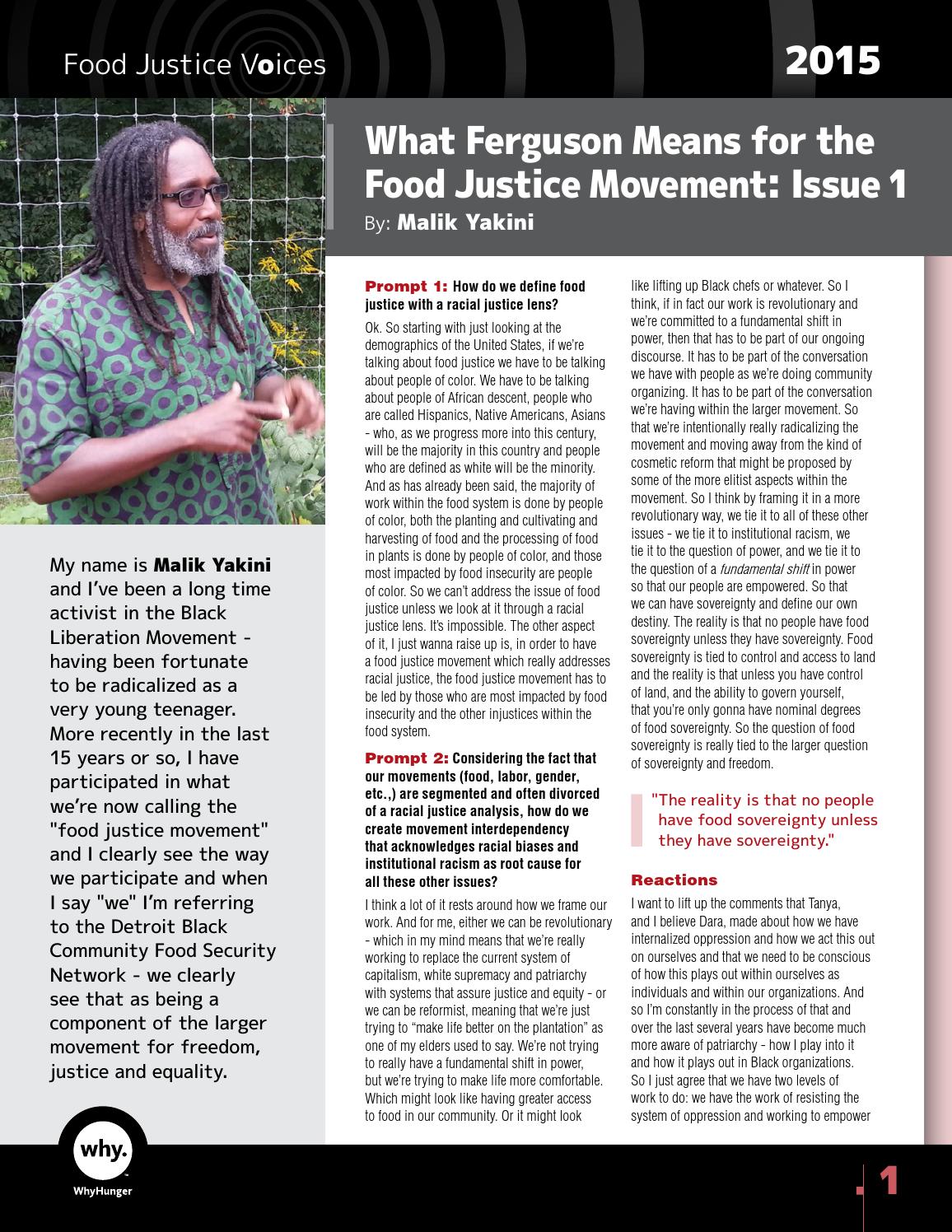 What Ferguson Means for the Food Justice Movement: Malik Yakini by ...