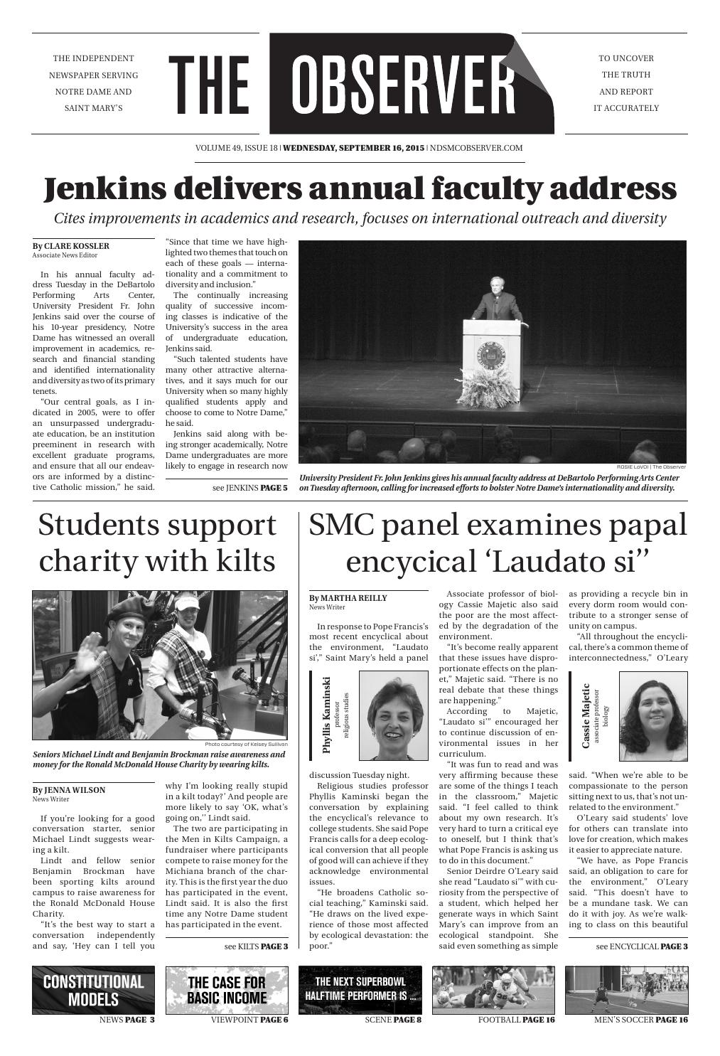 Print Edition of The Observer for Wednesday, September 16, 2015 by The ...