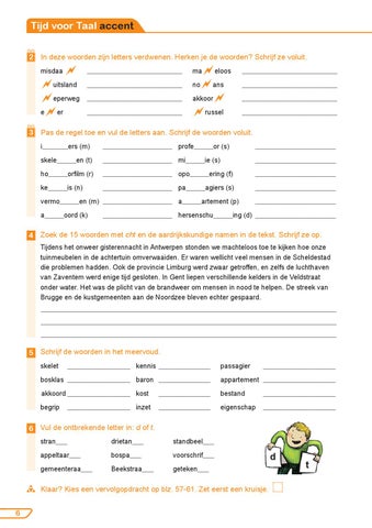 Tijd voor Taal accent - Spelling - Werkschrift 5 - Voorbeeldmateriaal by VAN IN - Issuu