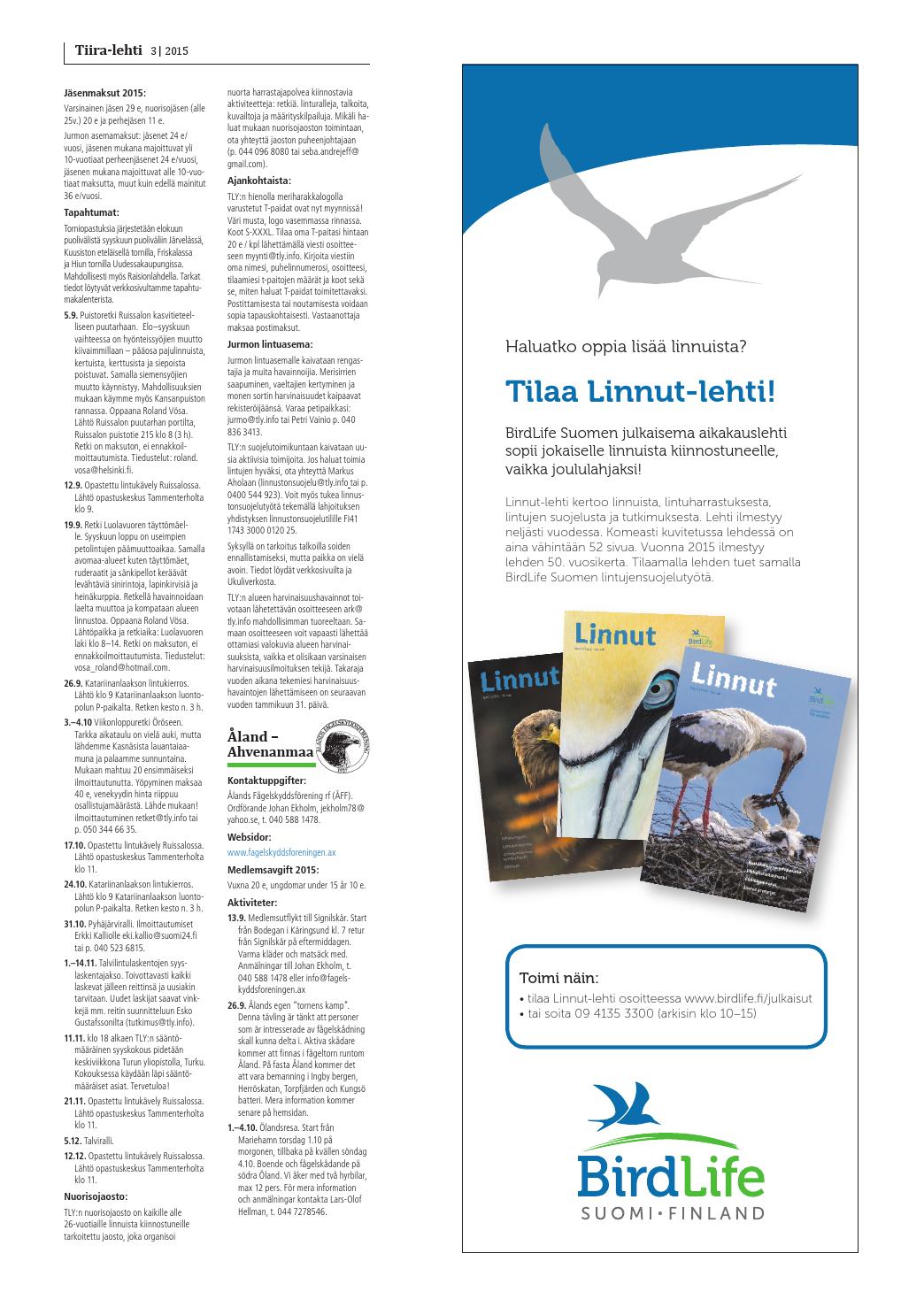Tiira 3/15 by BirdLife Suomi - Issuu