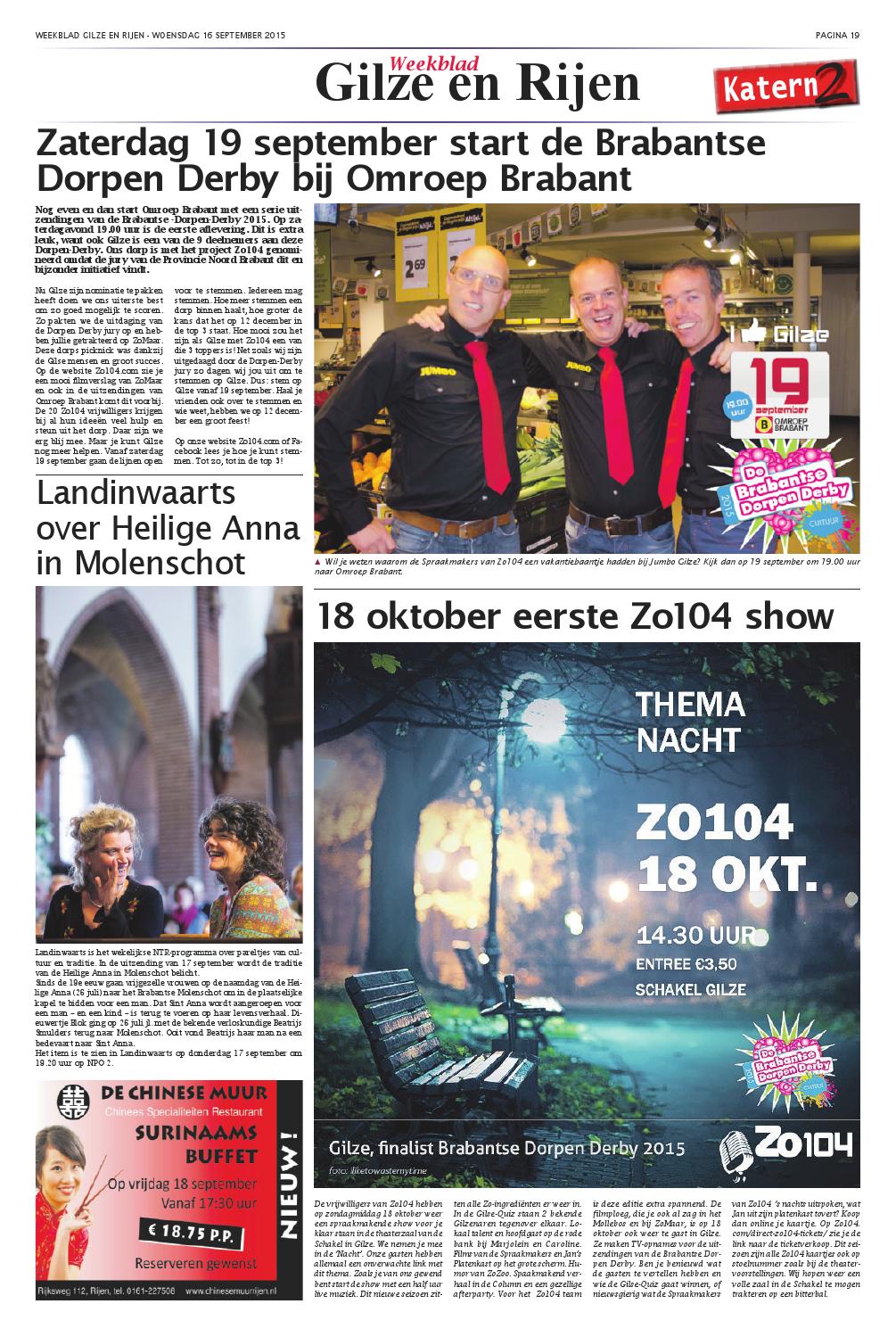 Weekblad Gilze en Rijen 16-09-2015 by Uitgeverij Em de Jong - Issuu