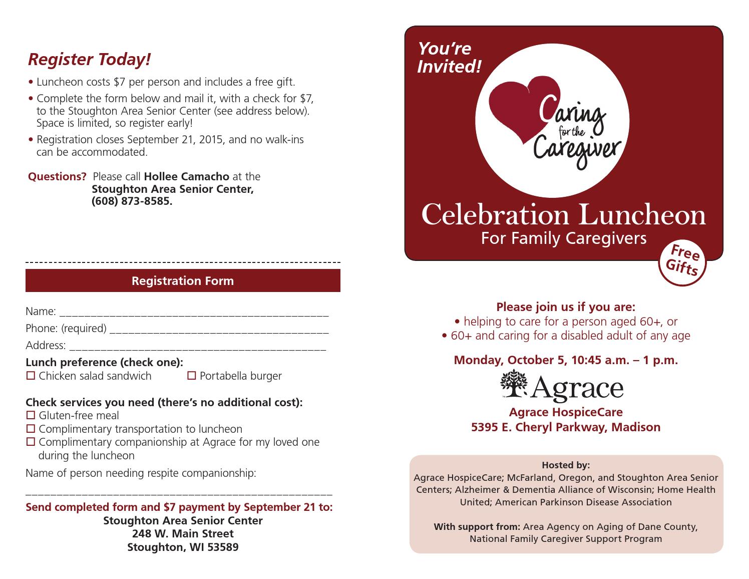 Caregiver luncheon invitation by City of Stoughton - Issuu