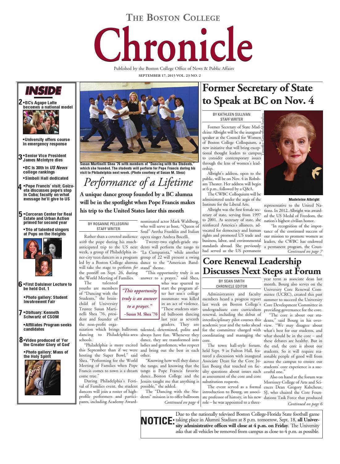 Boston College Chronicle by Boston College - Issuu